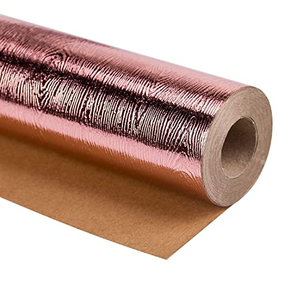 WRAPAHOLIC Wrapping Paper Roll - Mini Roll - 17 Inch x 16.5 Feet - Basics Glossy Rose Gold for Birthday, Holiday, Wedding, Baby Shower