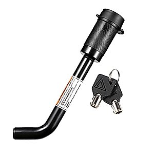 CZC AUTO Trailer Hitch Receiver Lock, Dogbone Style Hitch Pin Lock, Dia 5/8 Inch Bent Pin for Class III IV 2 2-1/2 Inch Receiver, Fits Bike Rack Tray Ball Mount for Towing Trailer Truck Car Boat RV