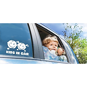 ASTUTE GRACE Kids in car Baby on Board Sticker for Cars Baby on Board Signs for Car Durable and Strong Adhesive White 7 x 4.3 inch AG-608