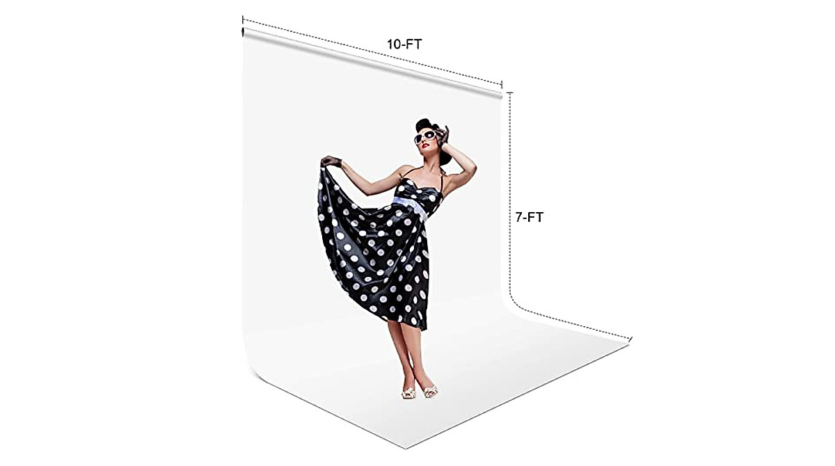 10x7 White Photography Backdrop - Non-Reflective Studio
