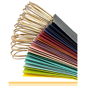 qiqee 13"x4.5"x10" Large Gift Bag with Handles Bulk 32PCS Gift Paper Bags 16 Different Senior Color Bags Multiple Uses (Wide Large)