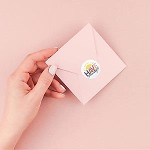 Kindness and Good Vibes Stickers / 500 Encouraging Colorful Classroom Reward Sticker Roll / 6 Alternating Motivational Designs / 1.5" Round Envelope Seals/Made in The USA