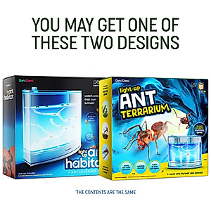 Light-up Ant Farm Terrarium Kit for Kids – LED Habitat for Live Ants with Nutrient Rich Gel - Watch Ants Dig Their Own Tunnels - Nature Learning, Science Toys, Experiment Gift for Boys & Girls