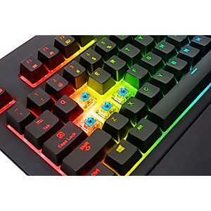 Thermaltake Tt Premium X1 RGB Smartphone Enabled Voice-Controlled AI 16.8 Million Color with 12 Lighting Effects Cherry MX Blue Switches Mechanical Gaming Keyboard KB‐TPX‐BLBRUS‐01