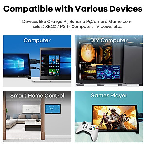 Hosyond 7 Inch IPS LCD Touch Screen Raspberry Pi Monitor Display 1024×600 Capacitive Screen HDMI Monitor Compatible with Raspberry Pi 5/4B/3B+, BB Black, Windows 10 8 7