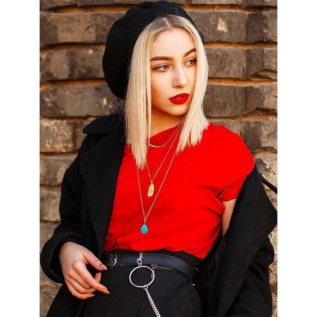 Hicarer 12 Pieces Long Pendant Necklace Set Y Tassel Leaf Circle Bar Necklace for Women (Classic Style)