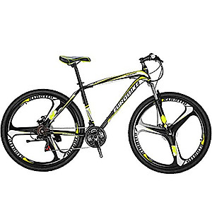 EUROBIKE Mountain Bike 27.5 for Men and Women X1 Frame Adult 3 Spoke Wheel (Yellow)