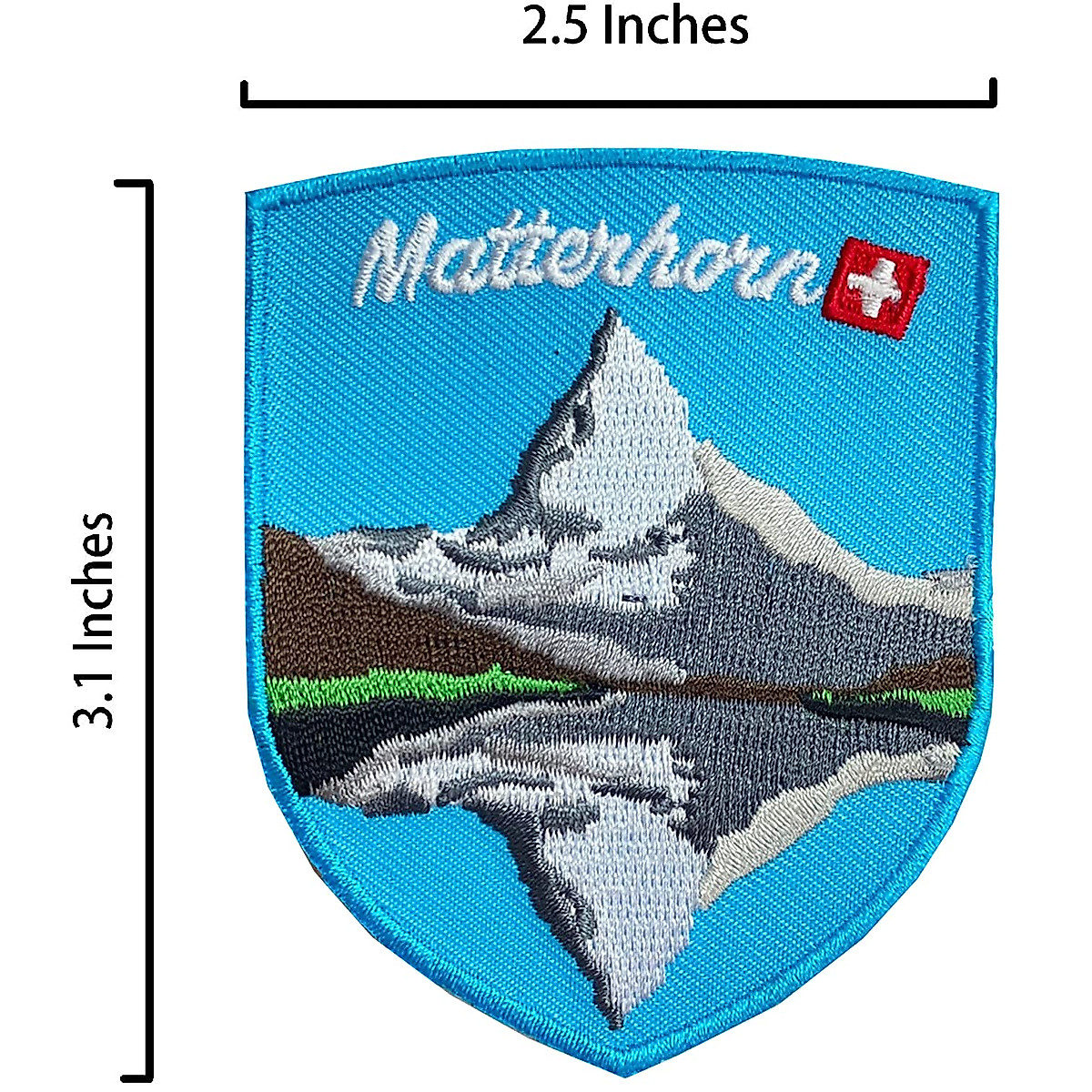A-ONE - Majestic Matterhorn Switzerland Embroidery Needle Patch, Swiss Flag Pin Pinbadges for Caps Jacket NO.192P