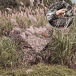 MOFEEZ Hunting Blind, 270°Shoot Through Mesh with Silent Sliding Window, 2-3 Person Ground Deer Stand Pop Up Tent with Portable Bag and Tent Stakes (Camo, 58 "Lx58 Wx66 H)