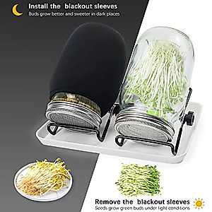 VUAOHIY Sprouting Kit, 2 Wide Mouth Mason Jars, Sprouts Growing Kit Growing Jar with Mesh Screen Lids for Growing Broccoli, Mung Bean, Alfalfa