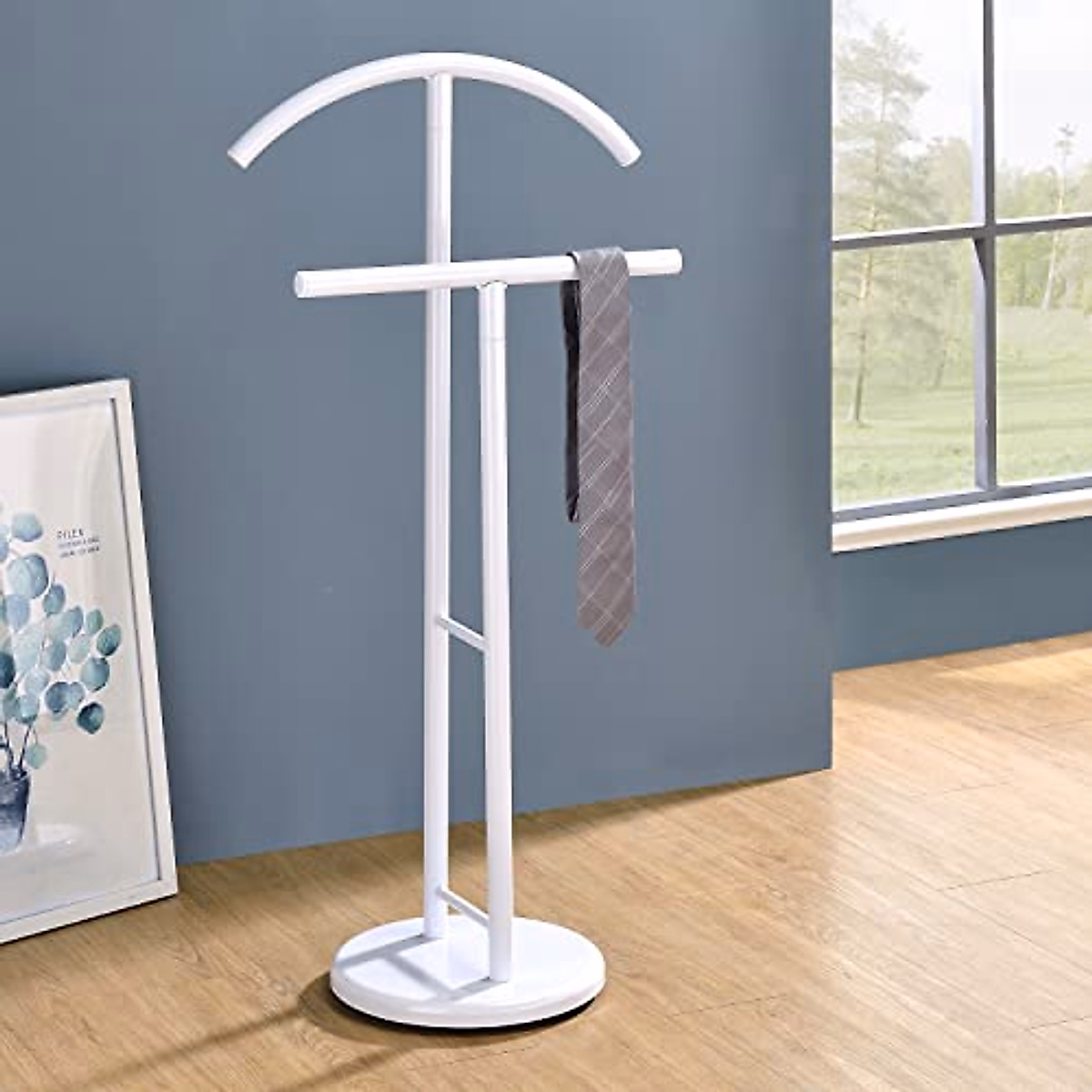 Kings Brand Furniture - Meadut Metal Suit Wardrobe Valet Stand, White
