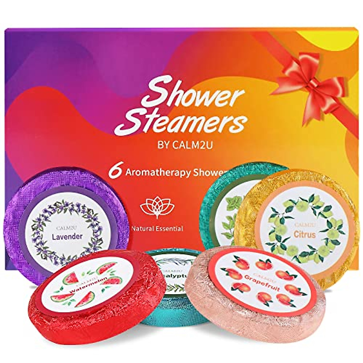 Shower Steamers Aromatherapy Gifts for Women - Variety Pack of 6 Shower Bombs with Natural Essential Oils, Self Care & Relaxation, Mothers Day Gifts for Mom, Birthday Gifts for Women, Gifts for Her