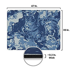 Compadible - Modern Chair Mat for Hard Floors, 36”x47”, Anti-Slip, Minimalist/Abstract Design, Floor Protector (Hardwood & Tiles) for Office, Home, and Gaming Computer Setup (Blueprint)