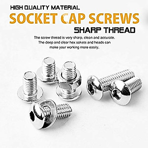 VIGRUE 900Pcs Screws Bolts Nuts Washers Hardware Assortment Kit,Metric M3 M4 M 5 Hex Button Socket Head Cap Screws Nuts Assortment Set Kit