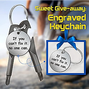 Keychain Screwdriver Tool Stocking Stuffers Gifts for Men - Portable Key Shaped Pocket Screw Driver Gadgets EDC Multi Tool for Outdoor Repair - Hex Wrench Phillips Flathead Bottle Opener Key Ring