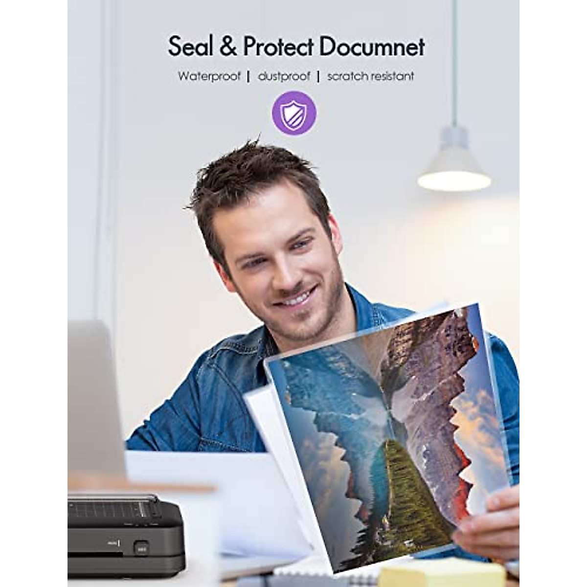 SINOPUREN Thermal Laminating Pouches, 3mil Laminating Sheets, 8.9x11.4 Inches, Letter Size, HeatSeal, Clear (200pack)