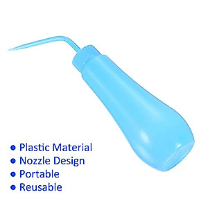 M METERXITY 2 Pack Squeeze Bottle - Plant Watering Wash Bottles Bent Tip Mouth Plastic, Apply to Indoor/Outdoor/Garden (250ml Blue)