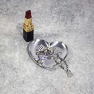 VWALK Stainless Steel 50th Birthday Jewelry Tray, Heart Shape, Personalized Laser Engraved, Dish, Gifts for Daughter, Sister, Niece, Friends