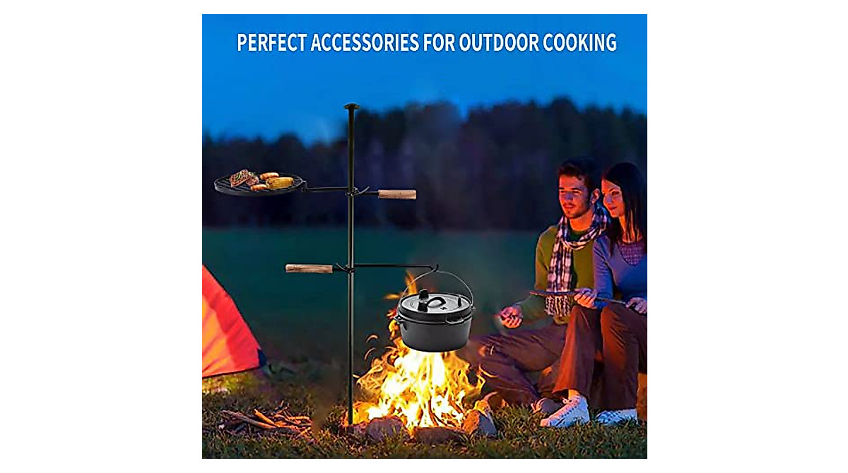 Adjustable Swivel Campfire Grill for Outdoor Cooking