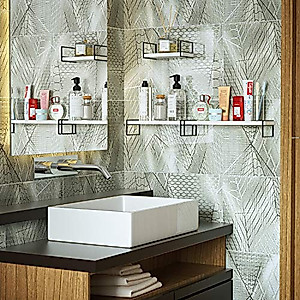 Minggoo Floating Shelves Wall Mounted Set of 3 (White)