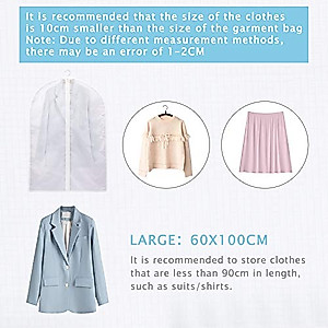 PetsHome Garment Bags, Garment Clothes Covers, 24'' x 40''(Pack of 5) Breathable Clear Garment Full Zipper Bags for Dress Suit Clothes