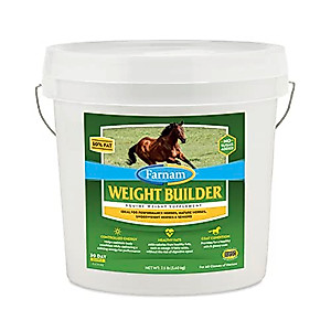 Farnam Weight Builder Horse Weight Supplement, Helps Maintain Optimal Weight and Body Condition with no Sugar Added, 7.5 pounds, 30 Day Supply