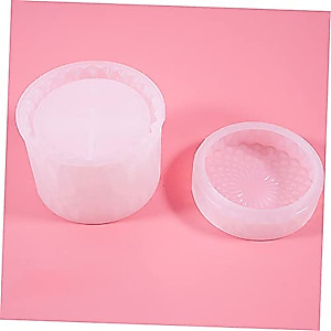 Beavorty 2 Pcs Jar Silicone Mold Small Containers Silicone Planter Mold Tray Mold Containers with Lids Trinket Tray Resin Candy Jar Molds Silicone DIY Mold Cosmetics Container Making Tool