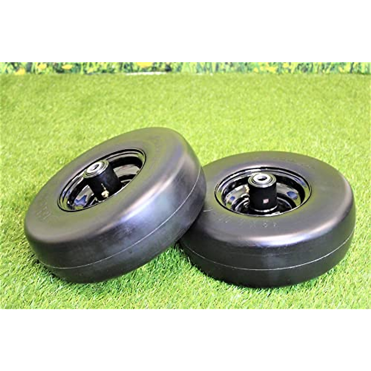 2 Pack 13x5.00-6 Black No Flat Front Solid Tire Puncture Proof Assemblies