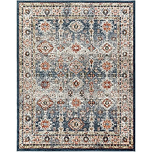 SURYA Davaro Traditional Medallion Area Rug,7'10" x 10',White