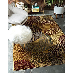 Unique Loom Barista Collection Area Rug - Java (5' 3" x 8' Rectangle, Beige/ Black)