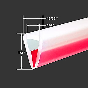 Clear Rubber Edge Trim, Self-Adhesive Clear Rubber Edge Trim, Edge Protector for Sheet Metal, Glasses or Flexi Glasses, Silicone Rubber Material, White Color, Fit 1/4"(6.4mm), U Channel Edge Trim