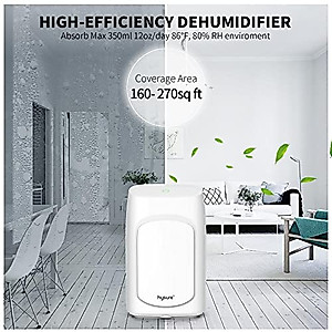 Hysure Electric Dehumidifier, Portable Deshumidificador with 2L(4.2 Pints) Water Tank, Small Dehumidifier for Bathroom, RV, Bedroom,Closet,Home