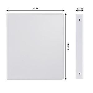 COMIX Sturdy 3 Ring Binder 0.5 inch with Clear View Cover, 1/2" Round Ring View Binder, PVC-Free, 100 Sheets Capacity of US Letter Size Paper, Office ＆ School Supplies, 12 Pack (White)