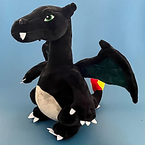 CHAOZI0Evil Winged, fire-Breathing Dragon Stuffed Animal Dinosaur Plush firedragon Toys, Throw Pillow, Companion for Boys and Girls, (Black)