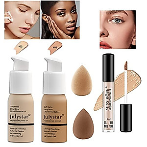 Professional Makeup Gift Kit Set,All in One Makeup Full Kit for Women,Girls & Teens Includes 12 Colors Eyeshadow Palette, Liquid Foundation & Concealer,Liquid Lipstick，Face Blush，Makeup Brush, Makeup Sponge, Eyebrow Soap, Winged Eyeliner Stamp