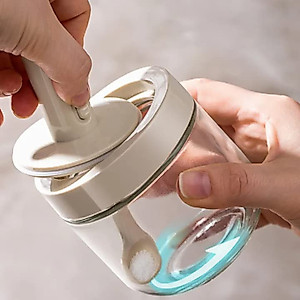Upfrontier New Custom Mini Retractable Seasoning Bottle Glass Sugar Salt And Pepper Containers With Stand Spoon