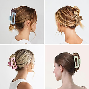 12 Pack 3.5" Medium Hair Claw Clips for Women Thick Thin Hair, Strong Hold Matte Banana Hair Clips