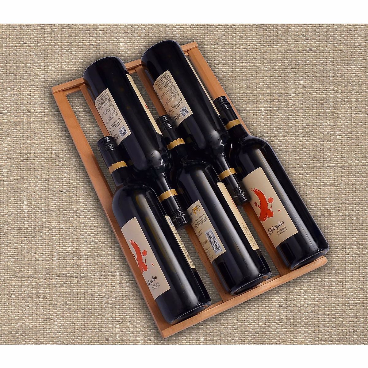 SMETA 15 Inch Under Counter Wine Cooler, 33 Bottle Built In Wine Fridge Refrigerator, Cabinet Freestanding Glass Door Stainless Steel Black Wine and Beverage Cellar For Home Bar With LED And Low Noise