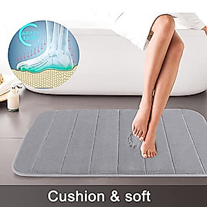 Yimobra Memory Foam Bath Mat Set & Yimobra Waffle Weave Shower Curtain Set with Snap-in Fabric Liner, Heavyweight Fabric with 12 Hooks