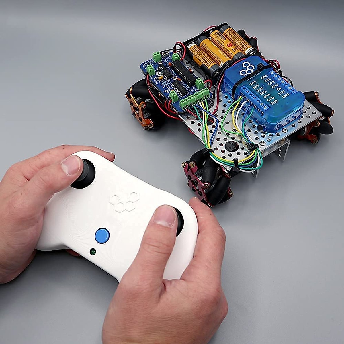 Quantum Four Motor Driver Soldering Projects DIY Electronics Kits with Online Documentation - Soldering Practice Kit for Learning Teaching, Compatible with Microcontrollers Like Arduino
