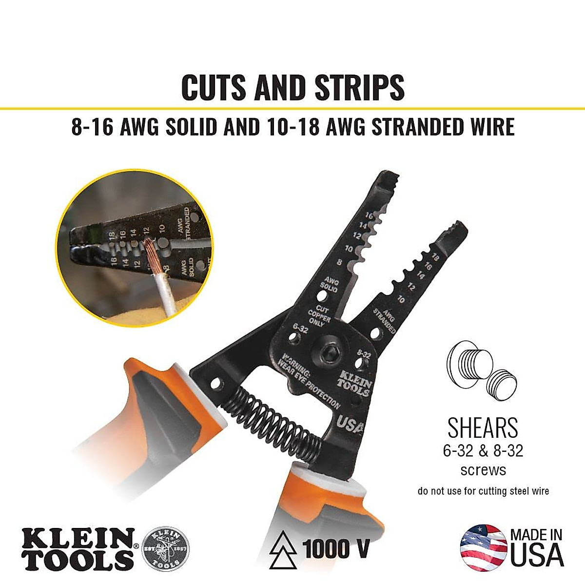 Klein Tools 94130 1000V Insulated Screwdriver Tool Set with #2 Phillips and 1/4-Inch Cabinet Slim Tips, 2 Pliers and Wire Stripper