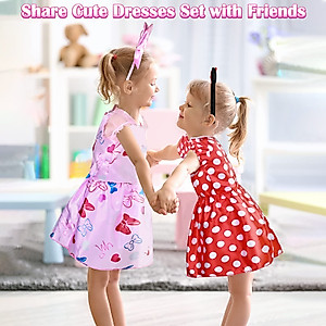 SOLIEHOO Girls Dress Up Princess Dresses, 19 Pcs Girls Dress Up Trunk with 4 Tops 3 Skirts and Princess Shoes, Toddler Pretend Play Costumes Dress Up Clothes for Girls Aged 3 4 5 6