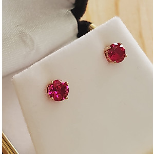 Galaxy Gold GG 14k Solid Gold Fiercely We Believed 1.3 ctw Ruby Earrings