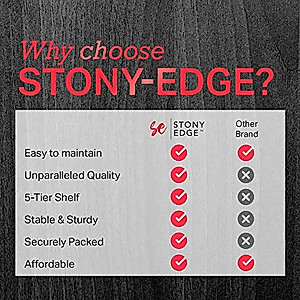 Stony Edge Folding Corner Shelf Easy Assembly - 51”x12.5”x12.5” 5 Tiers - Perfect Wooden Corner Bookshelf Organizer for Books and Decorative Items. (Honey Oak)