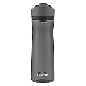 Contigo Cortland Spill-Proof Water Bottle, BPA-Free Plastic Water Bottle with Leak-Proof Lid and Carry Handle, Dishwasher Safe, Licorice, 24oz