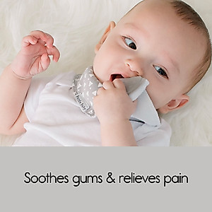 Bazzle Baby Bandana Bib Teething Bibs with teether corners for Natural Teething Relief Cotton & Fleece Soak Up Drool (Black and White)