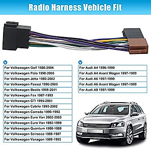 Car Radio Connector Replacement for VW Radio Wiring Harness Adapter in Dash ISO Stereo Power Speaker Wire Cable