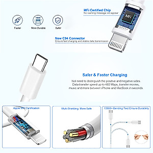 iPhone 15 Charger, 40W Fast Dual USB C Charger Adapter[MFi Certified] 2Port Apple Charger Foldable Plug with 2Pcs USB-C to C/Lightning Fast Charging Cable for iPhone 15/14/13/12/11,iPad Pro/Mini/Air