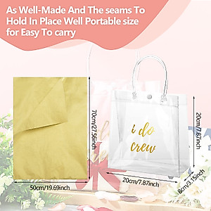 Queekay 8 Pcs Clear Gift Bags with Handle I Do Crew Bachelorette Bags Bridesmaid Gift Bags with Tissue Paper Transparent PVC Reusable Plastic Gift Bags Bulk for Wedding Day Bridal Party Shower Gifts