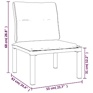 vidaXL 4-Piece Patio Lounge Set – Modern and Elegant Design with Weather-Resistant PE Rattan Material in Black and Gray – Features Comfortable Backrest and Padded Cushions